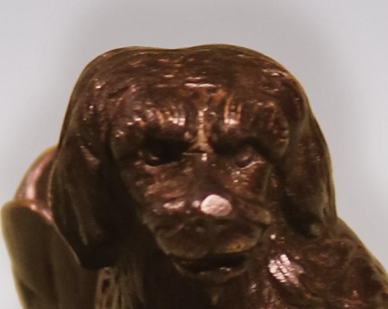 19th Century bronze Model of a Seated Spaniel For Sale at 1stDibs