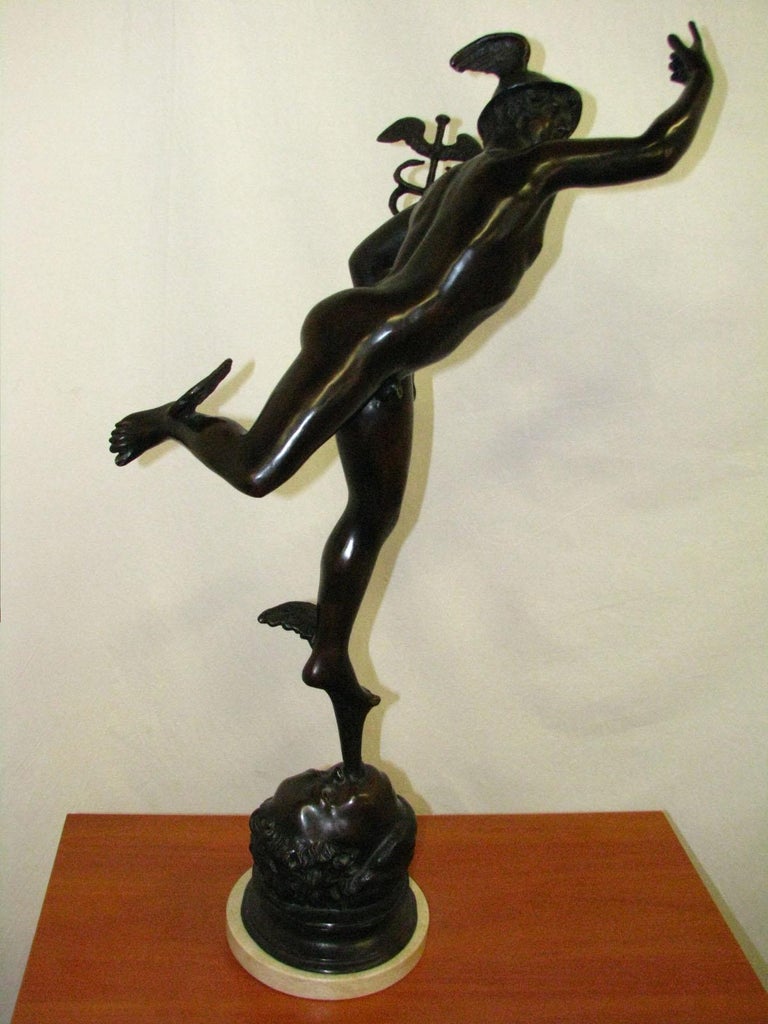 19th Century Bronze Statue of the Flying Mercury after Giovanni da ...