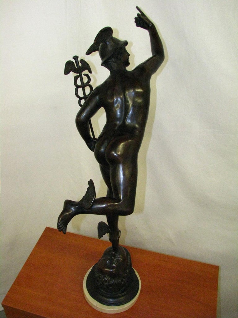 19th Century Bronze Statue of the Flying Mercury after Giovanni da ...