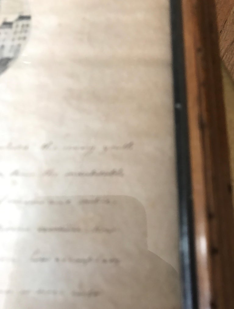 19th Century Bucolic Engraving and Calligraphy For Sale at 1stDibs