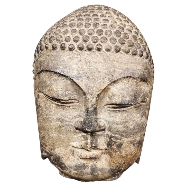 19th Century Buddha Head For Sale at 1stDibs