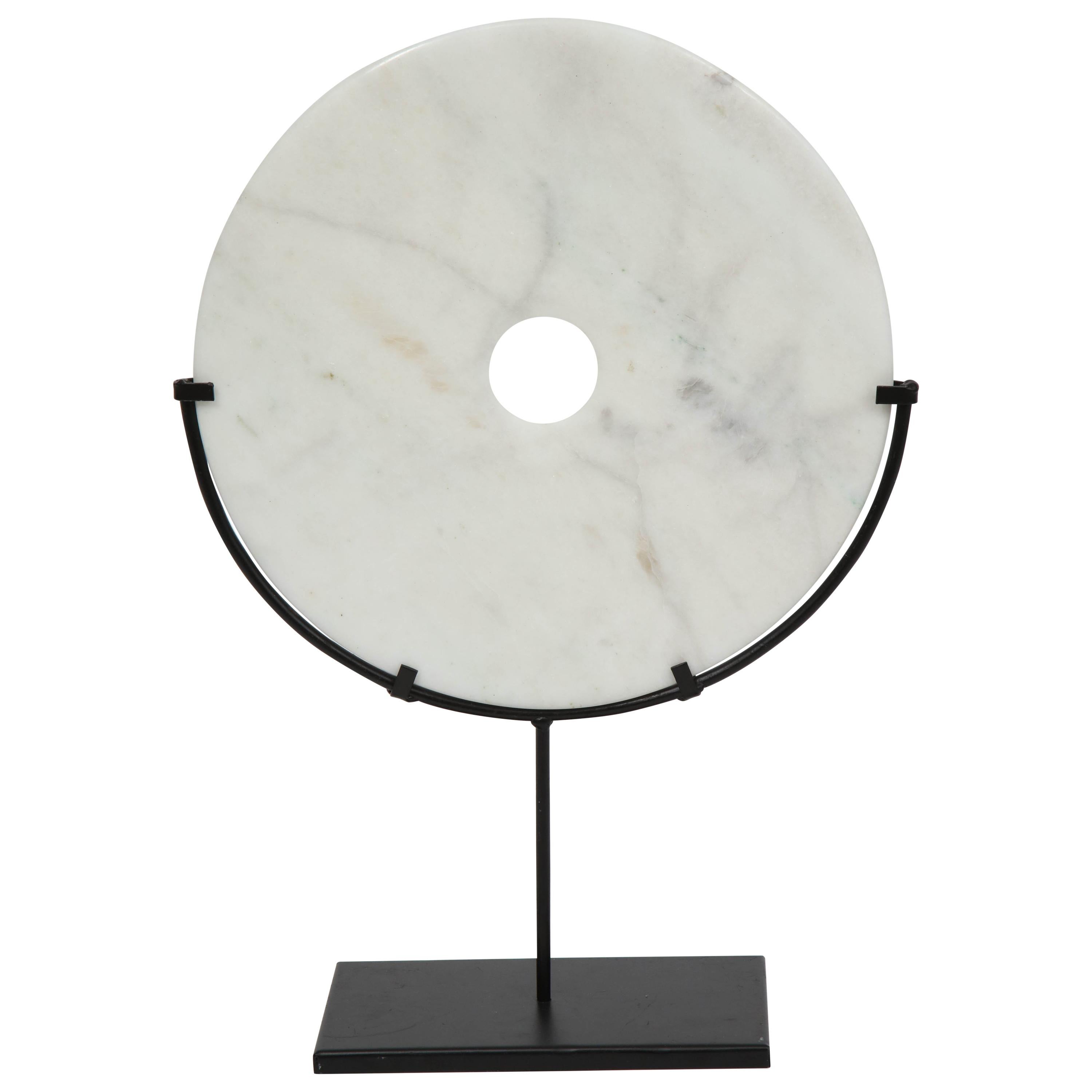 Smooth White Stone Disc, Indonesia, Contemporary at 1stDibs