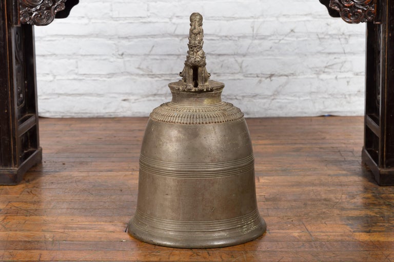 19th Century Burmese Mandalay Temple Bronze Bell with Finely Cast ...