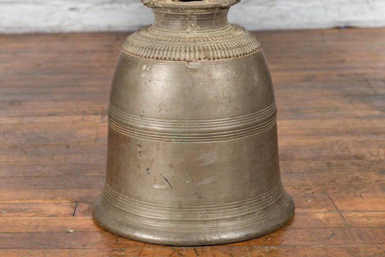 19th Century Burmese Mandalay Temple Bronze Bell with Finely Cast ...