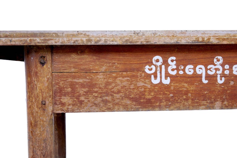 19th Century Burmese Painted Teak Village Table For Sale at 1stDibs