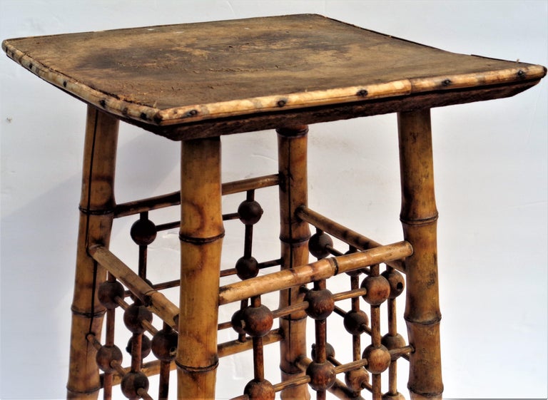 19th Century Burnt Bamboo Tabouret Table at 1stDibs