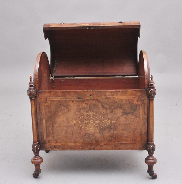 19th Century Burr Walnut and Marquetry Cellarette For Sale at 1stDibs