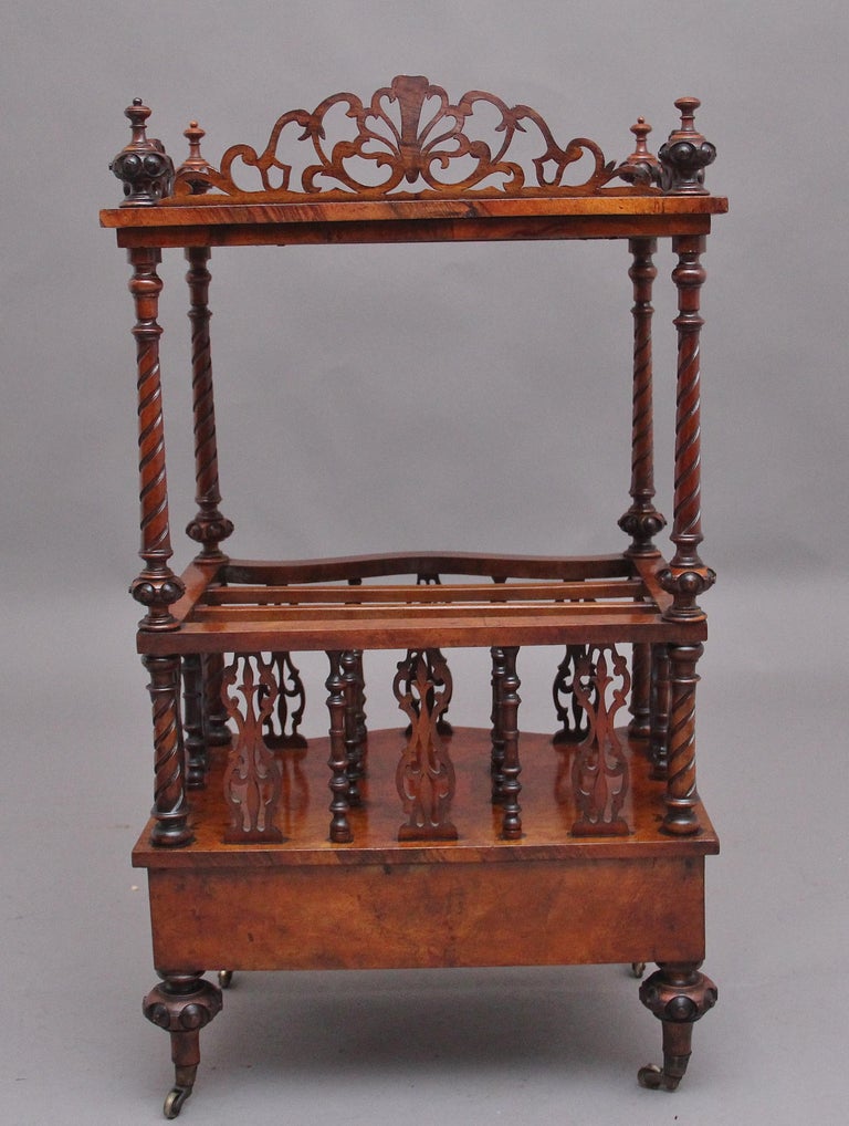 19th Century burr walnut Canterbury of serpentine form For Sale at 1stDibs