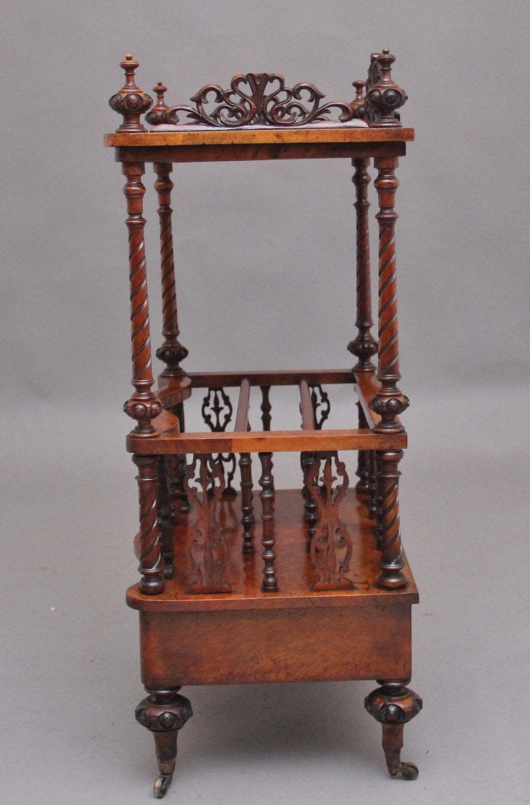 19th Century burr walnut Canterbury of serpentine form For Sale at 1stDibs