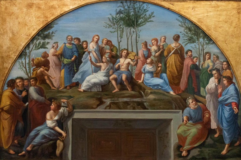 19th Century, by Raffaello Sanzio Painting Parnassus Oil Canvas at 1stDibs