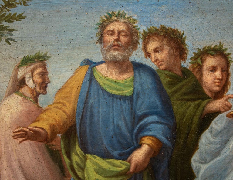 19th Century, by Raffaello Sanzio Painting Parnassus Oil Canvas at 1stDibs