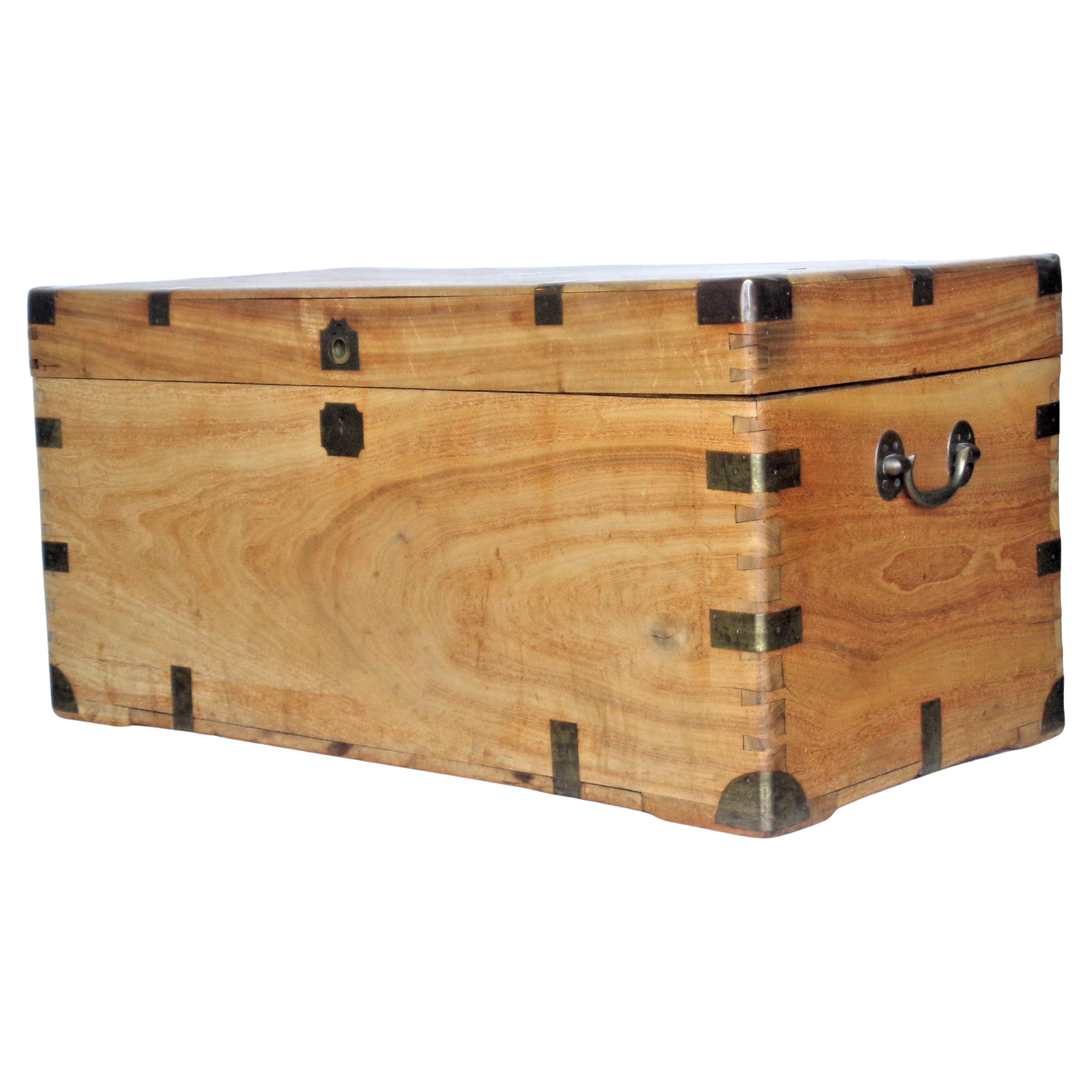 19th Century Camphor Wood Military Trunk, circa 1850 at 1stDibs