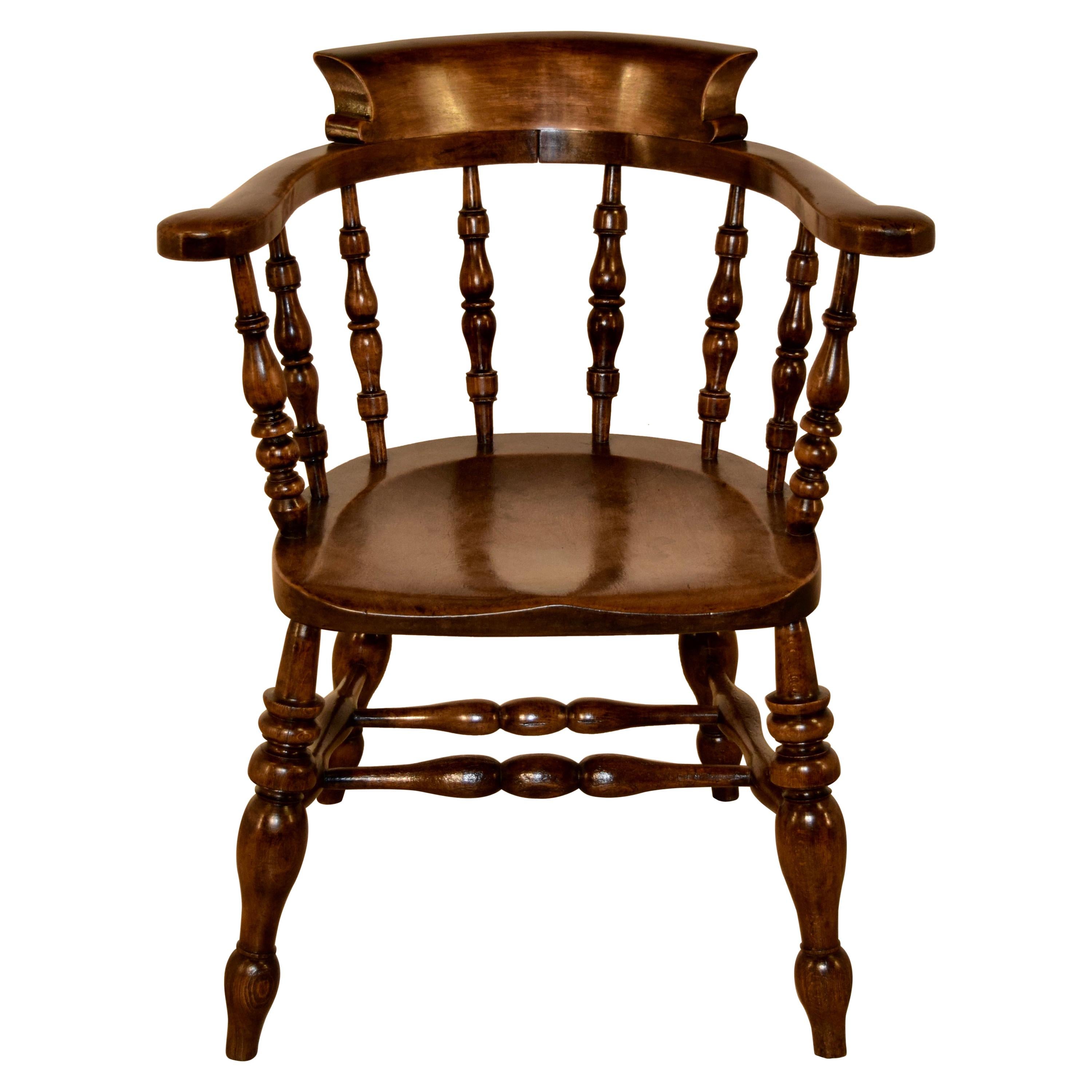 EARLY 19THC LOW BACK WOODEN CAPTAIN'S CHAIR at 1stdibs
