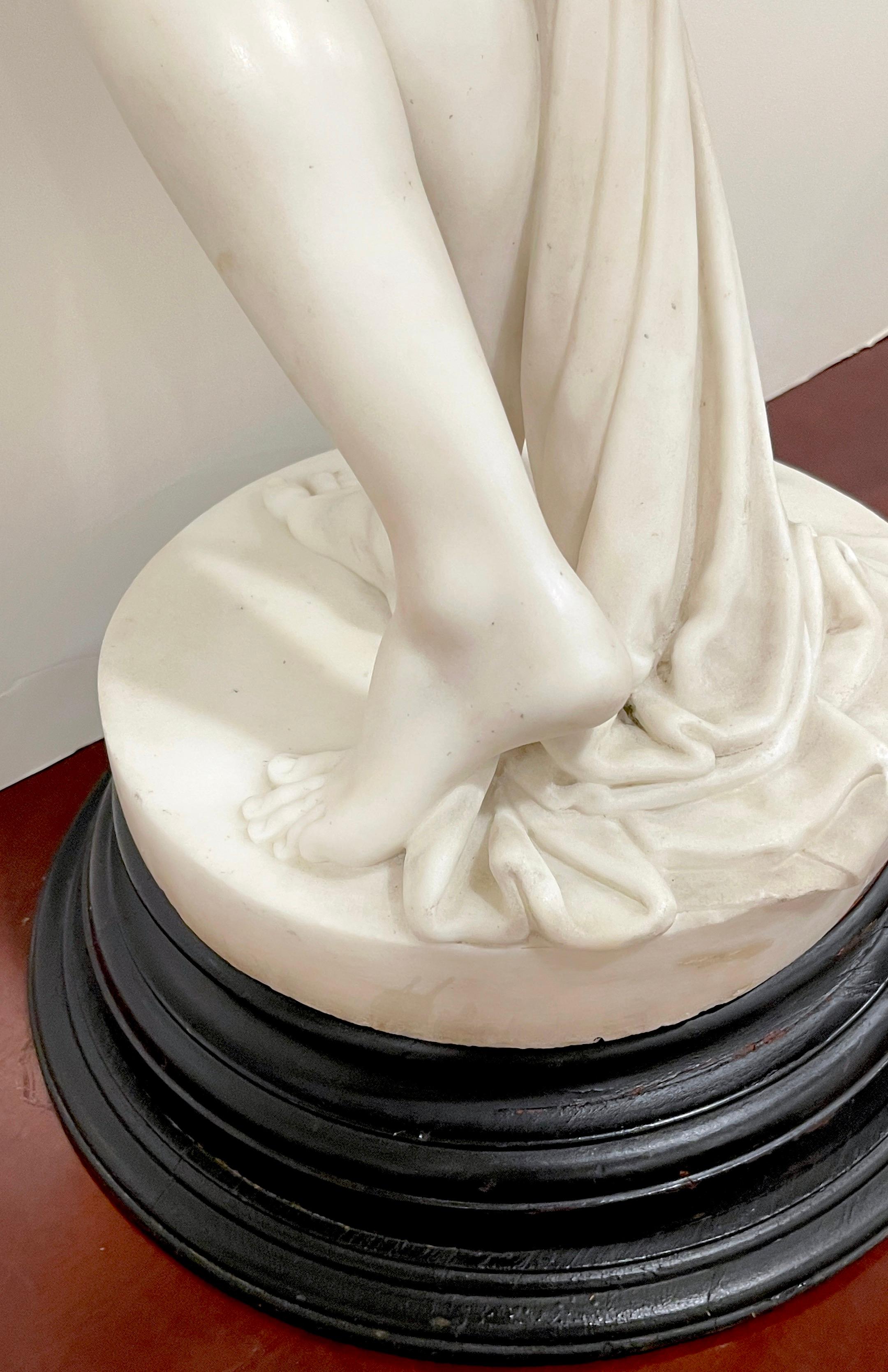19th Century Carrera Marble Garden Sculpture, 'Venus Italica', After ...