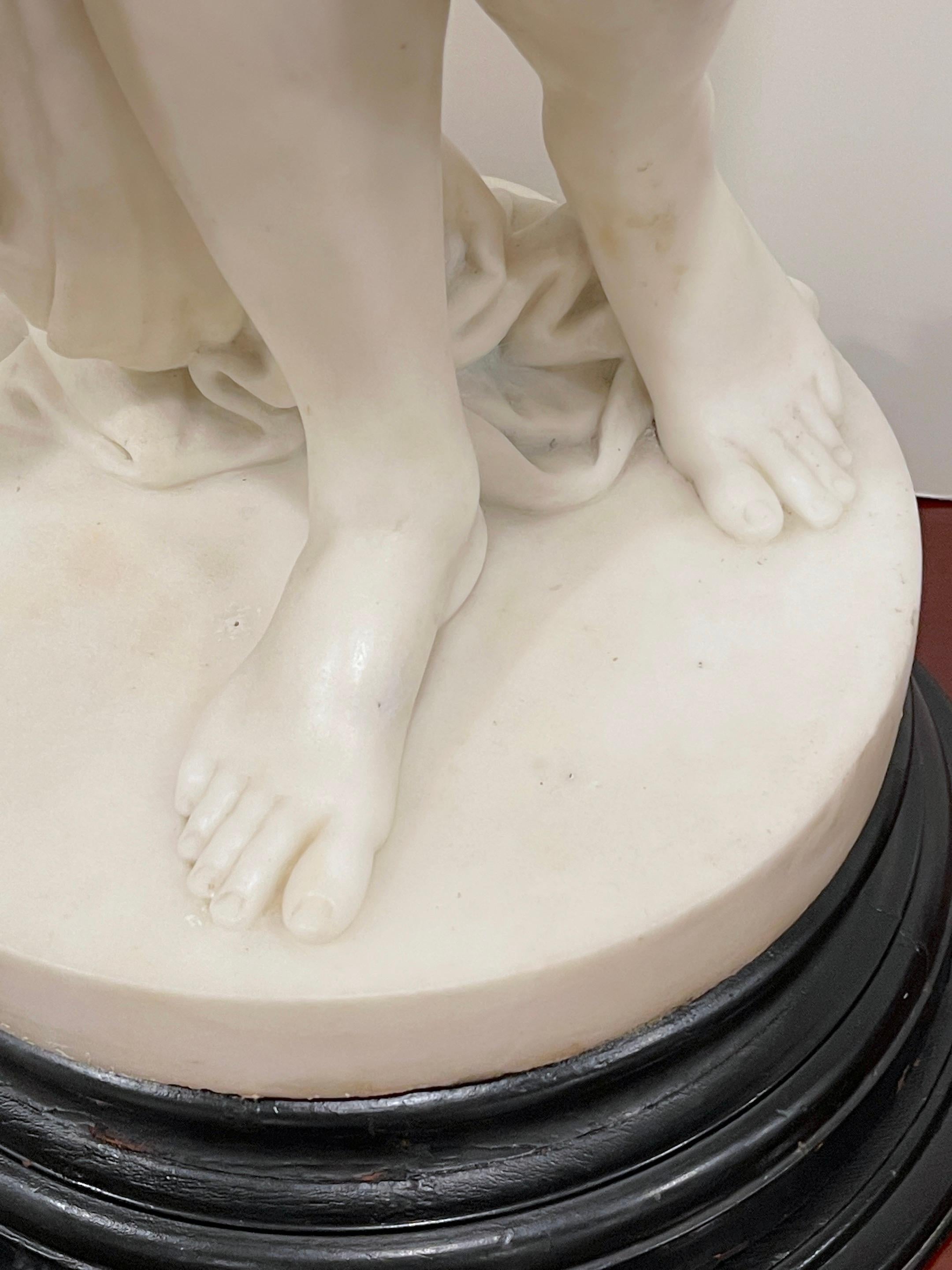 19th Century Carrera Marble Garden Sculpture, 'Venus Italica', After ...