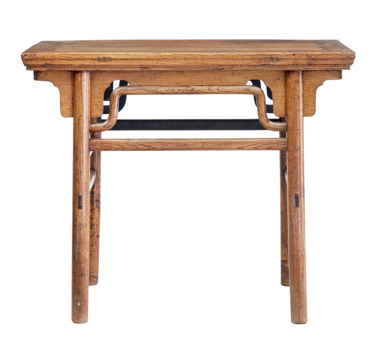 19th Century Carved Elm Occasional Table For Sale at 1stDibs
