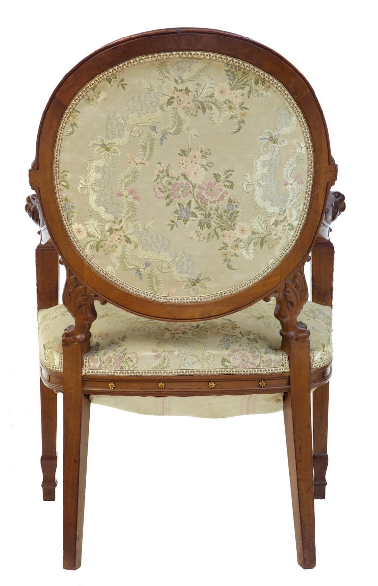 19th Century Carved French Walnut Armchair at 1stDibs