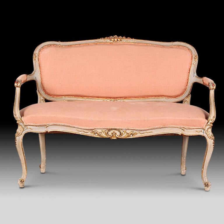 19th Century Carved Italian Rococo Salon Set For Sale at 1stDibs