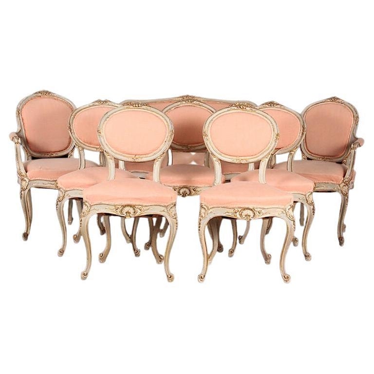19th Century Carved Italian Rococo Salon Set For Sale at 1stDibs