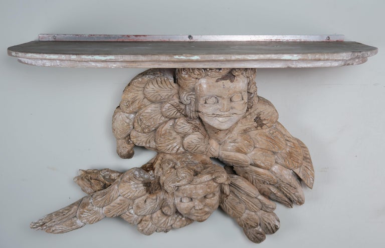 19th Century Carved Italian Winged Cherub Shelf For Sale at 1stDibs