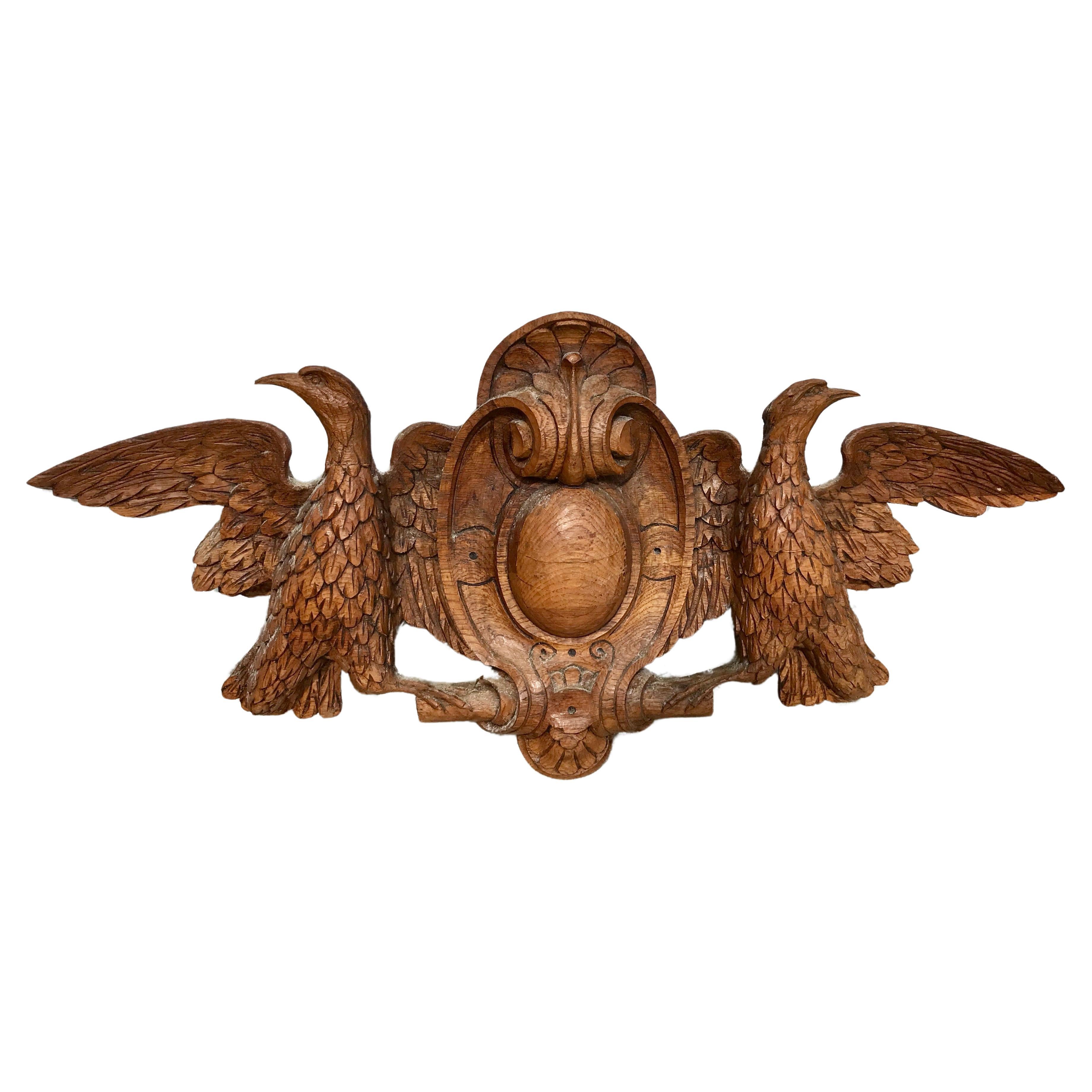 19TH Century Carved Over Door With Eagles For Sale at 1stDibs