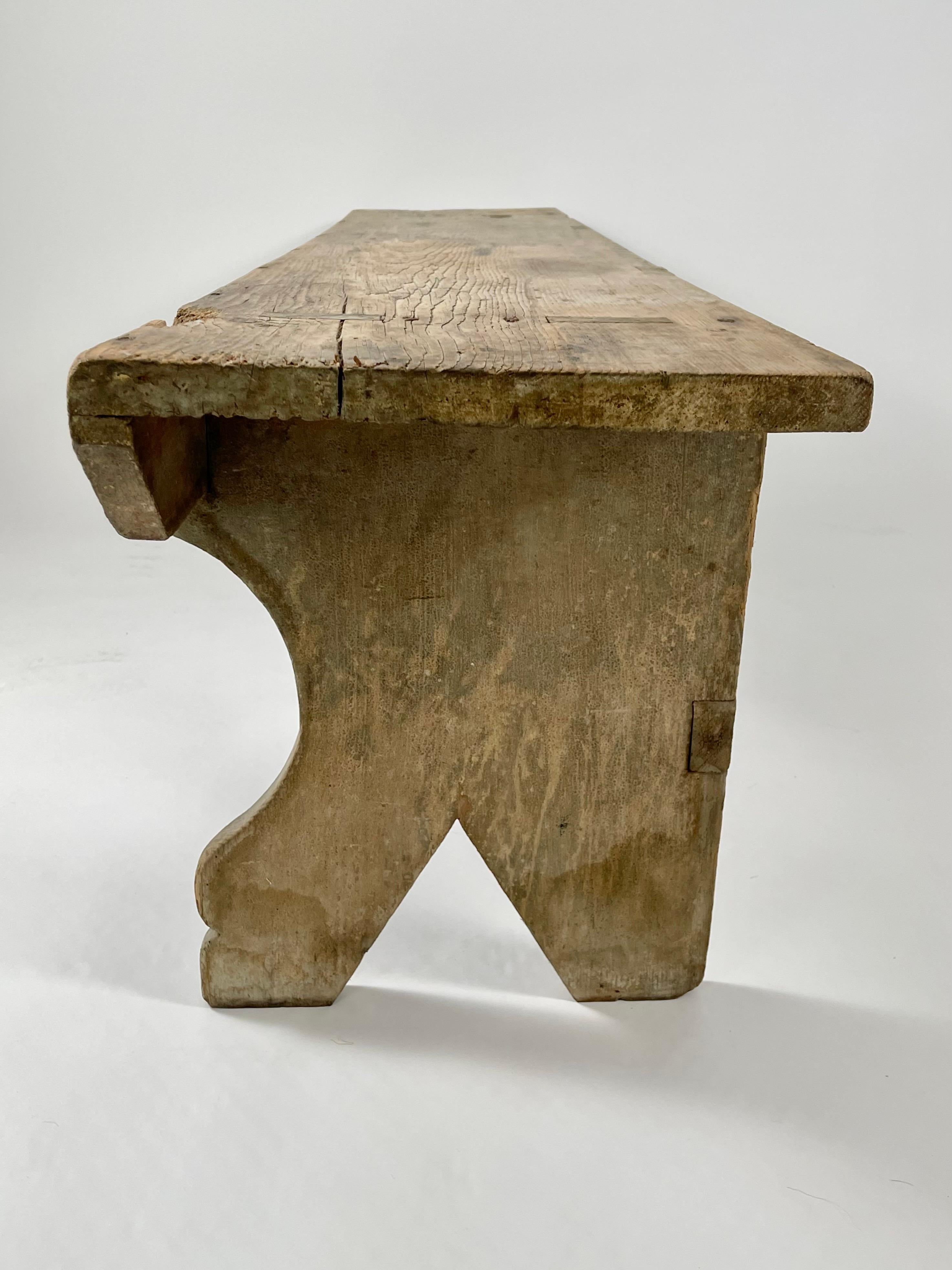 19th Century Carved Pine Pennsylvania Bench at 1stDibs