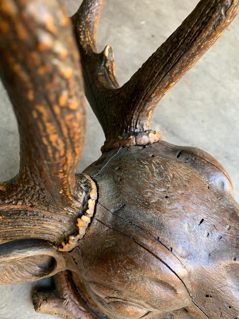 19th Century Carved Wall-Mount Stag Head at 1stDibs | carved stag head