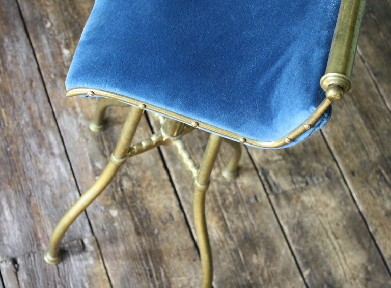 19th Century Cast and Tubular Brass Adjustable Velvet Music Cello Stool ...