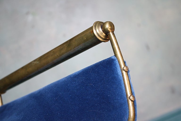 19th Century Cast and Tubular Brass Adjustable Velvet Music Cello Stool ...