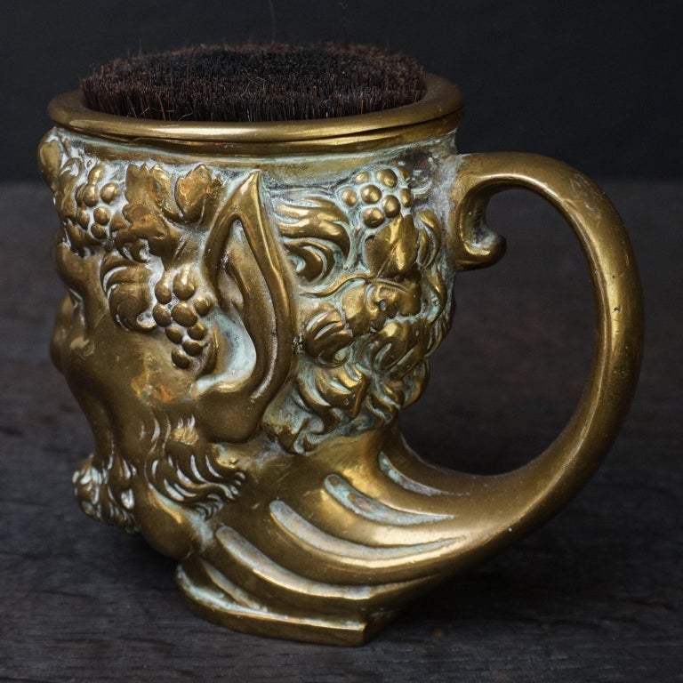 19th Century Cast Brass Satyr Bacchus Pan with Grapes and Grapevines ...