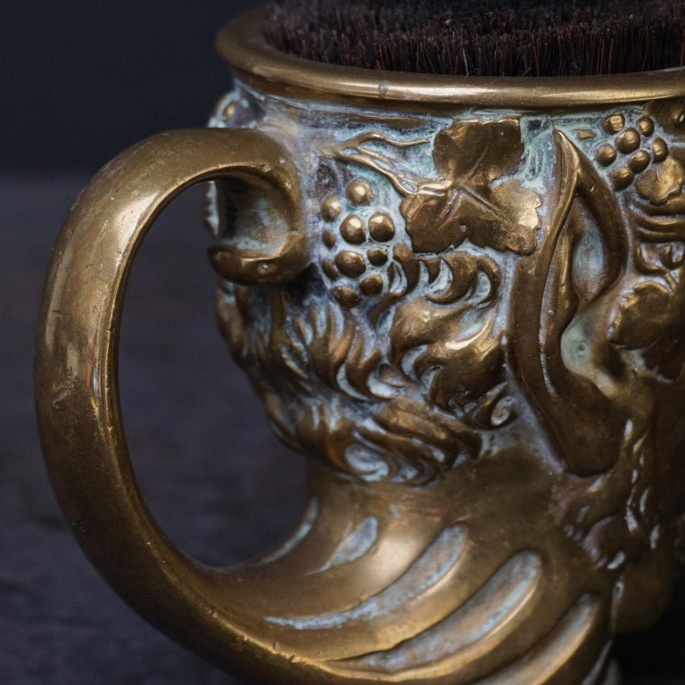 19th Century Cast Brass Satyr Bacchus Pan with Grapes and Grapevines ...