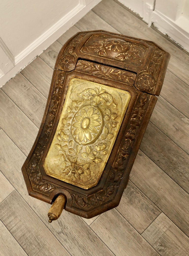 19th Century Cast Iron and Brass Art Nouveau Coal Scuttle For Sale at ...