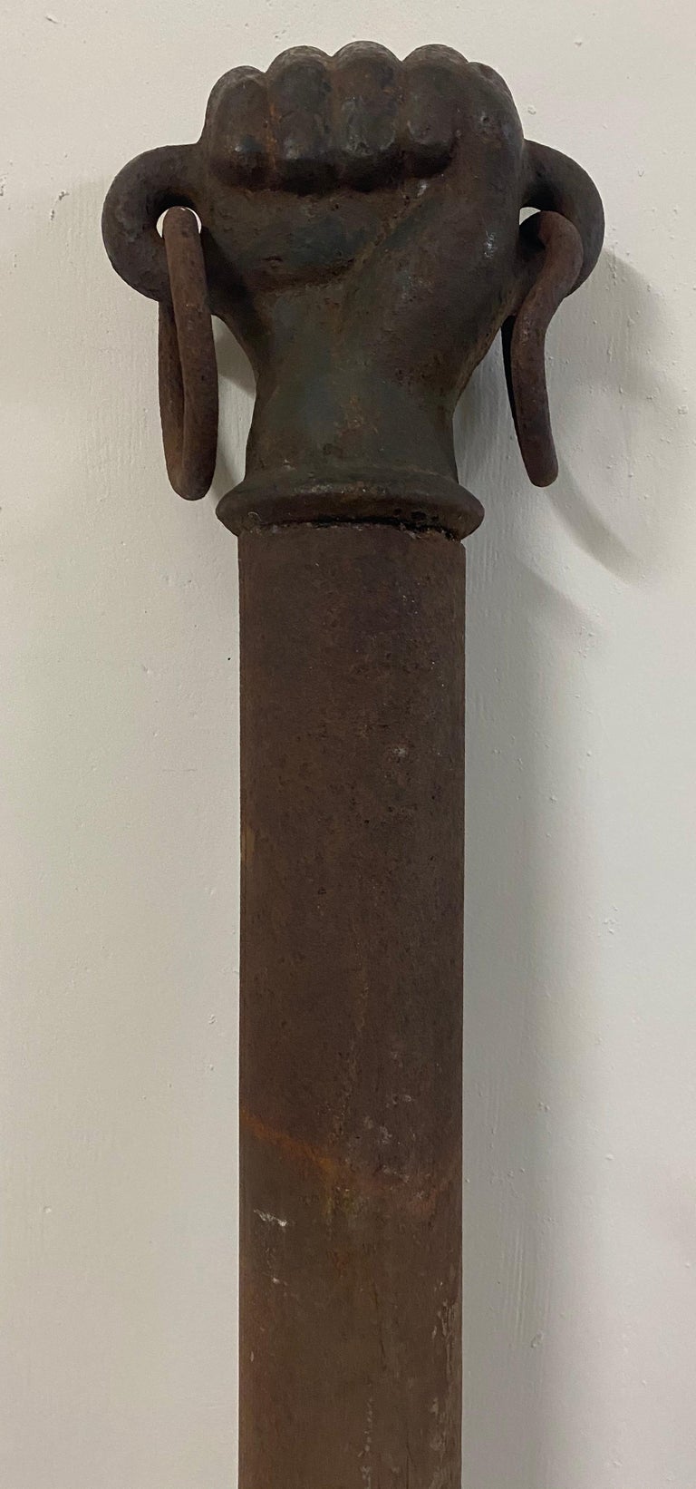 19th Century Cast Iron Clinched Fist Hitching Post For Sale at 1stDibs ...