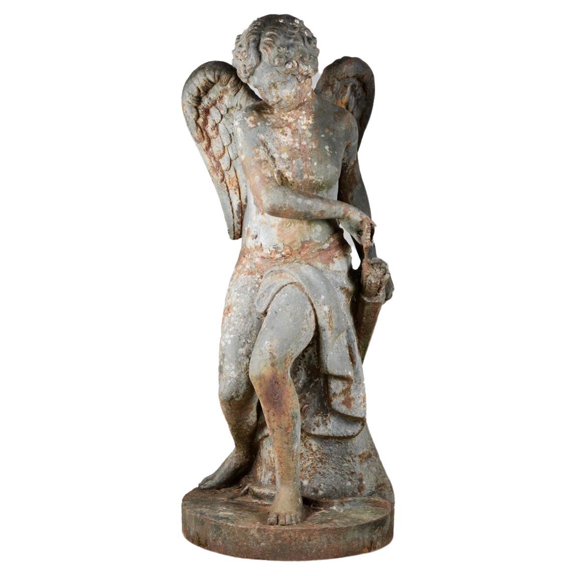 Mid-20th Century Large Cast Iron Maiden Statue at 1stDibs