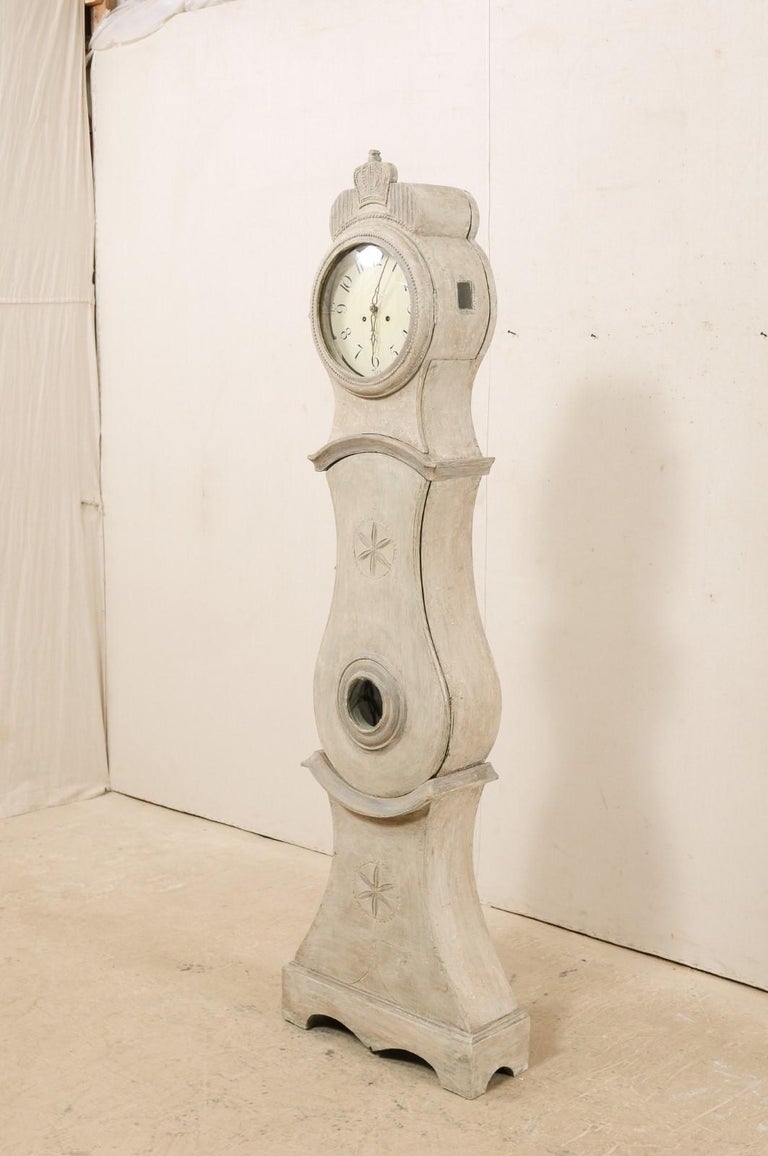 19th Century Central Swedish Floor Clock with Original Metal Face and ...