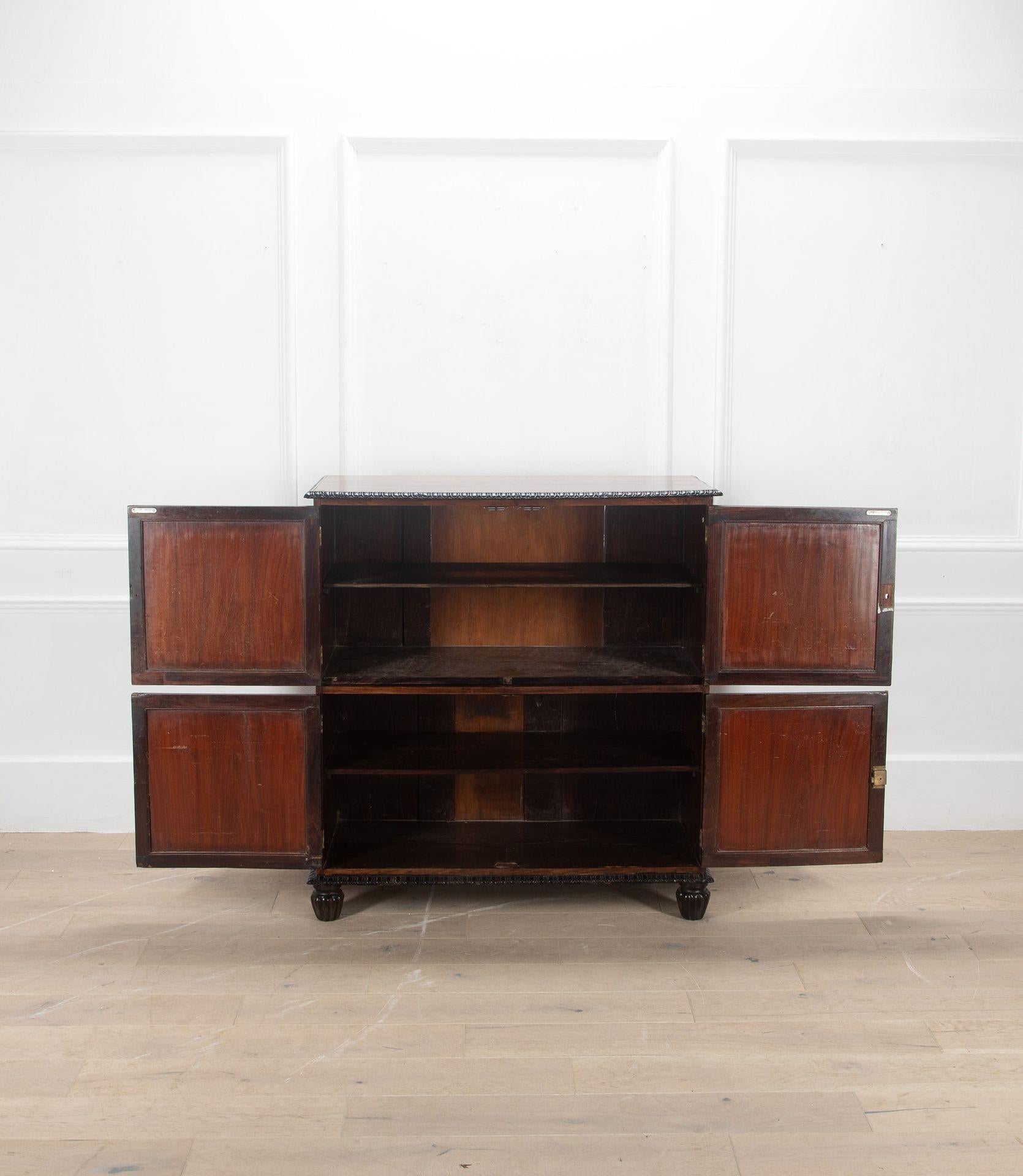 19th Century Ceylonese Colonial Four Door Cabinet For Sale at 1stDibs