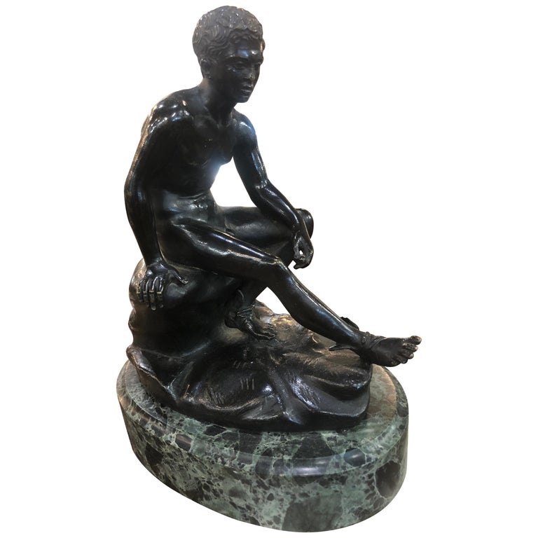 19th Century Charles X Gran Tour Bronze Marble Base 'Seated Hermes' or ...