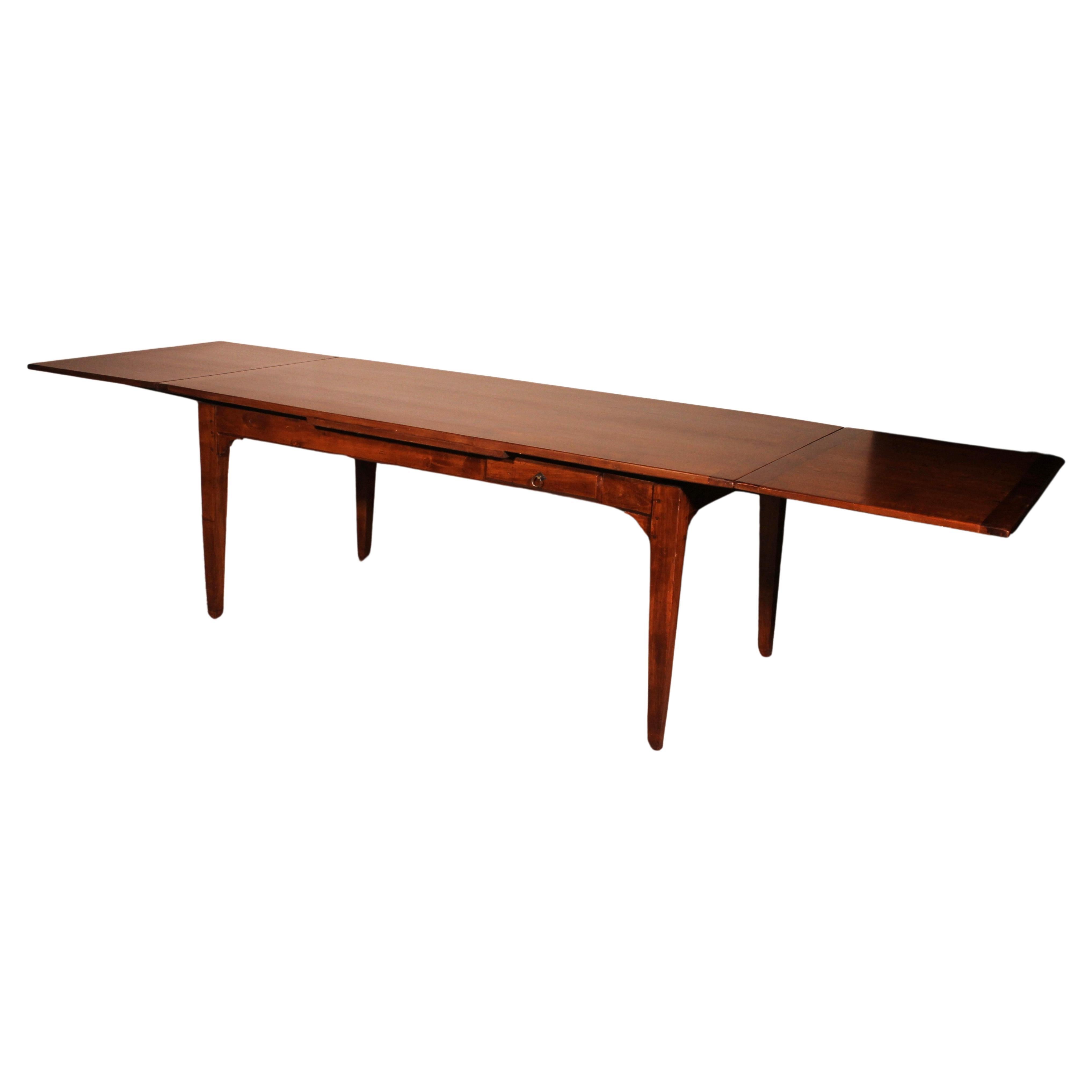 Large 19th Century Cherry Wood Refectory Table With A Width Of 98cm For ...