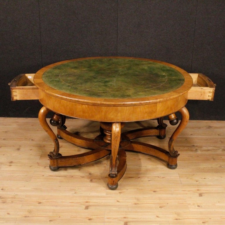 19th Century Cherrywood Italian Round Table, 1850 at 1stDibs
