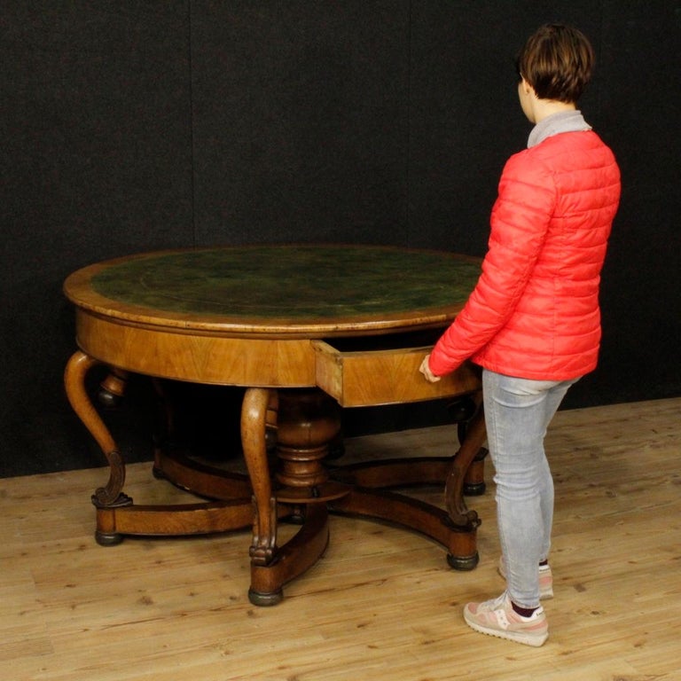 19th Century Cherrywood Italian Round Table, 1850 at 1stDibs
