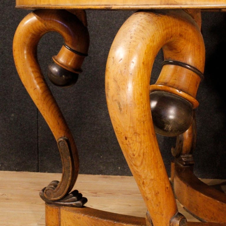 19th Century Cherrywood Italian Round Table, 1850 at 1stDibs