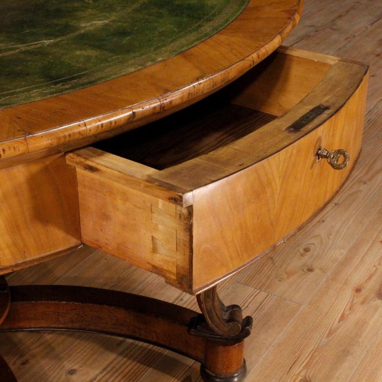 19th Century Cherrywood Italian Round Table, 1850 at 1stDibs