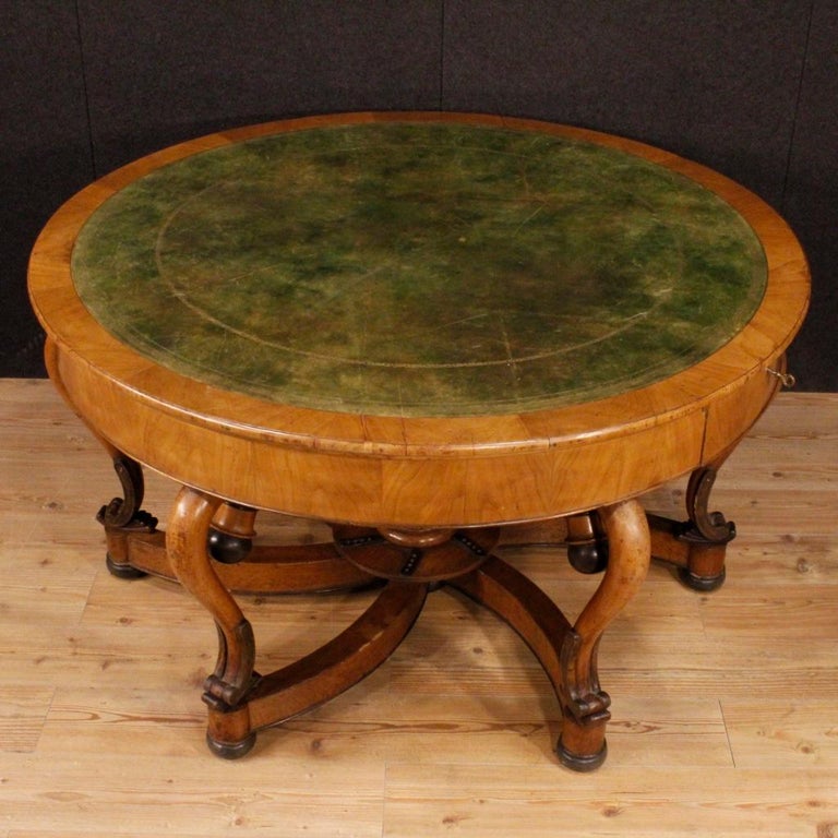 19th Century Cherrywood Italian Round Table, 1850 at 1stDibs