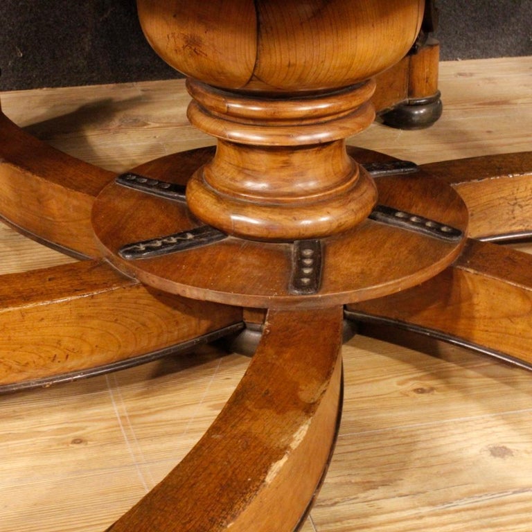 19th Century Cherrywood Italian Round Table, 1850 at 1stDibs
