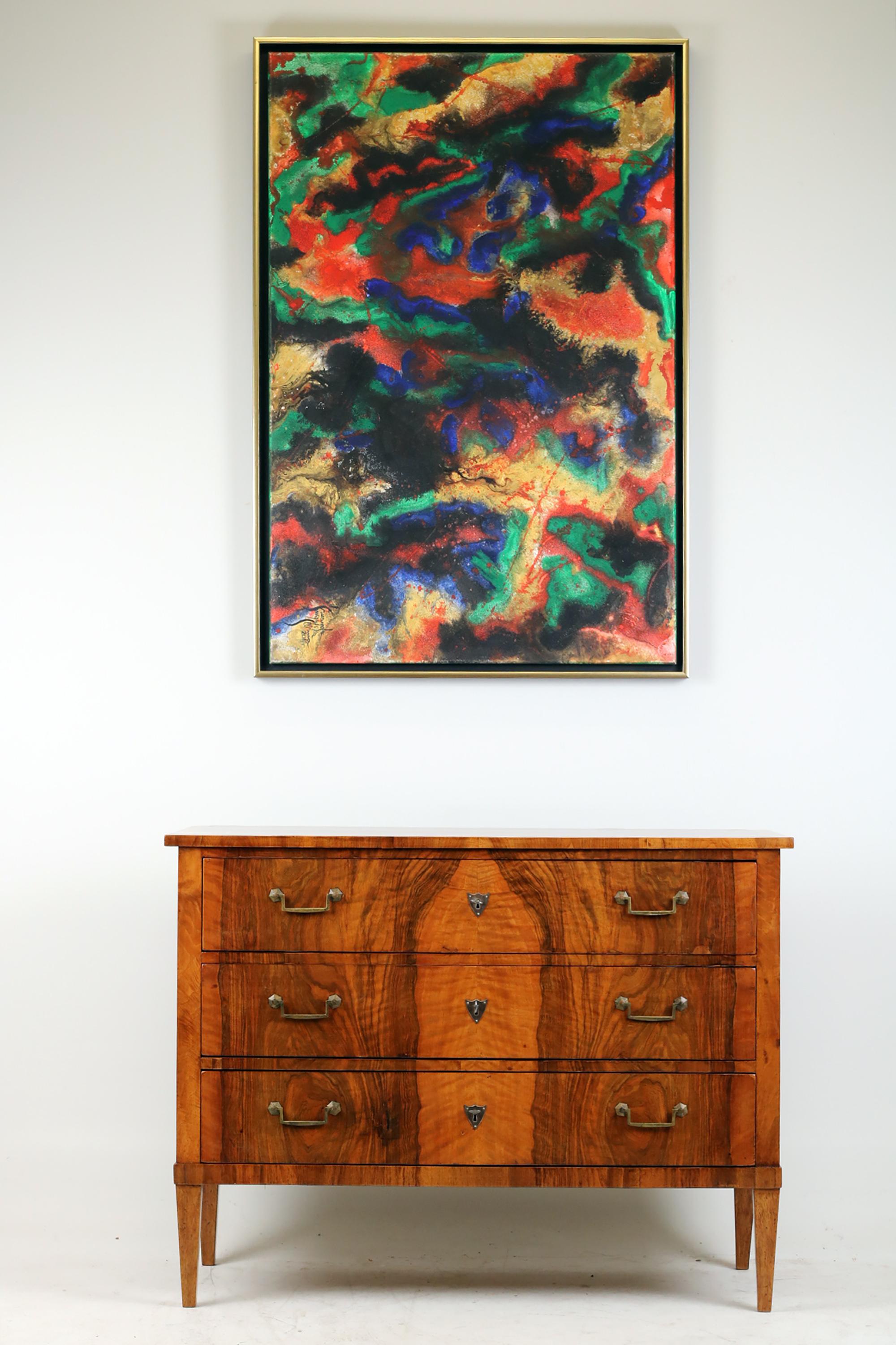 19th Century Chest of drawers with beautiful walnut For Sale at 1stDibs