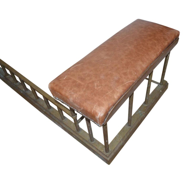 Late 19th Century Chesterfield Brass Fire Fender Bench at 1stDibs