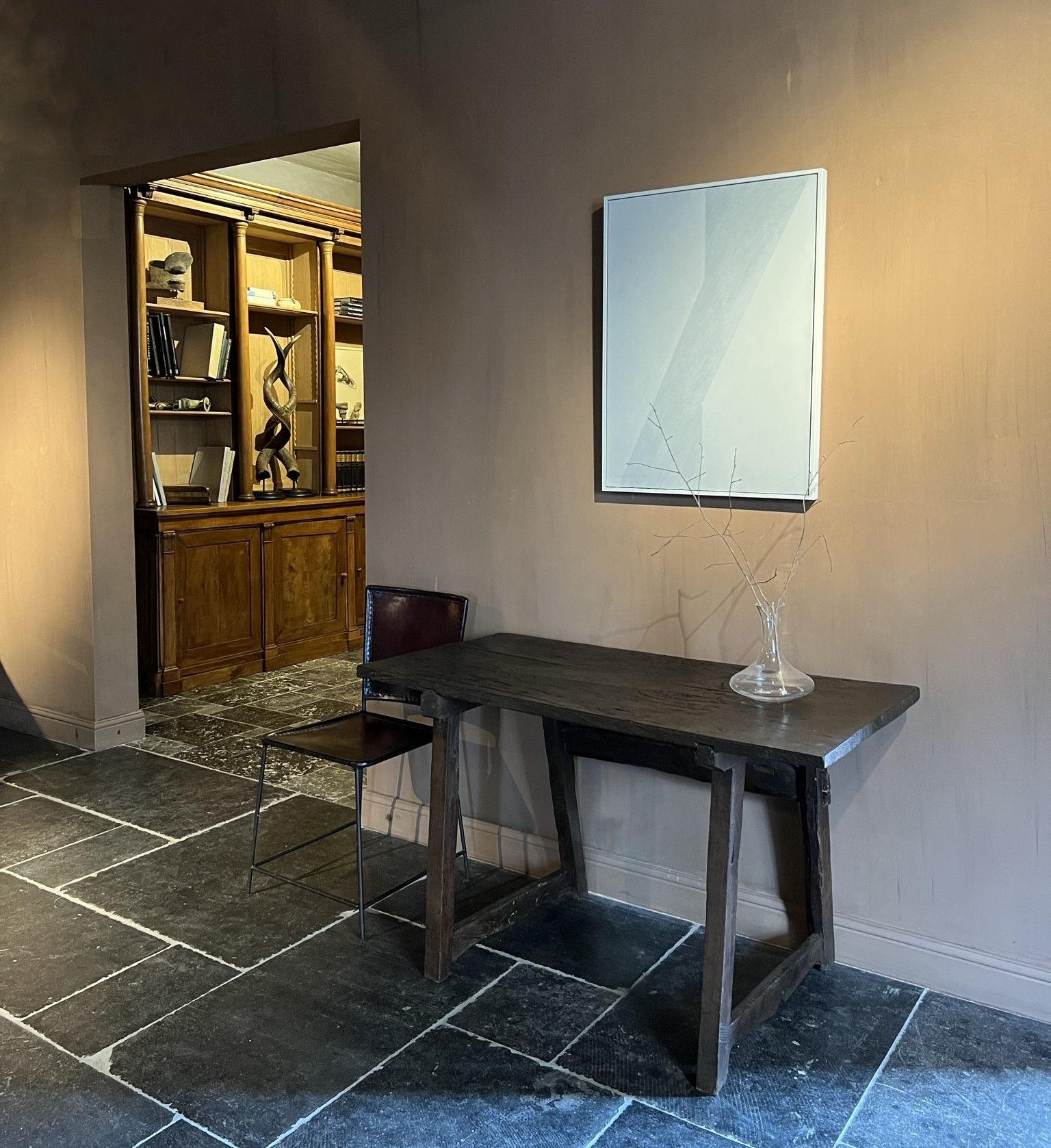 19th Century Chestnut Side Trestle Table For Sale at 1stDibs