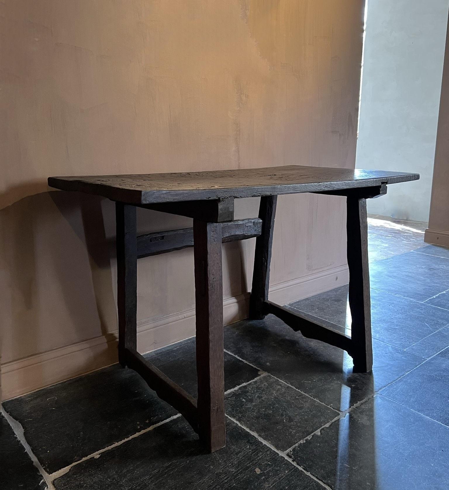 19th Century Chestnut Side Trestle Table at 1stDibs