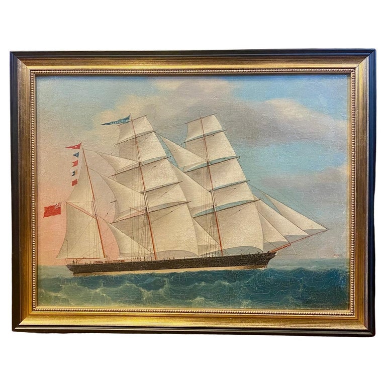 19th Century China Trade Ship Portrait of the Tea Clipper Grace Reilly ...