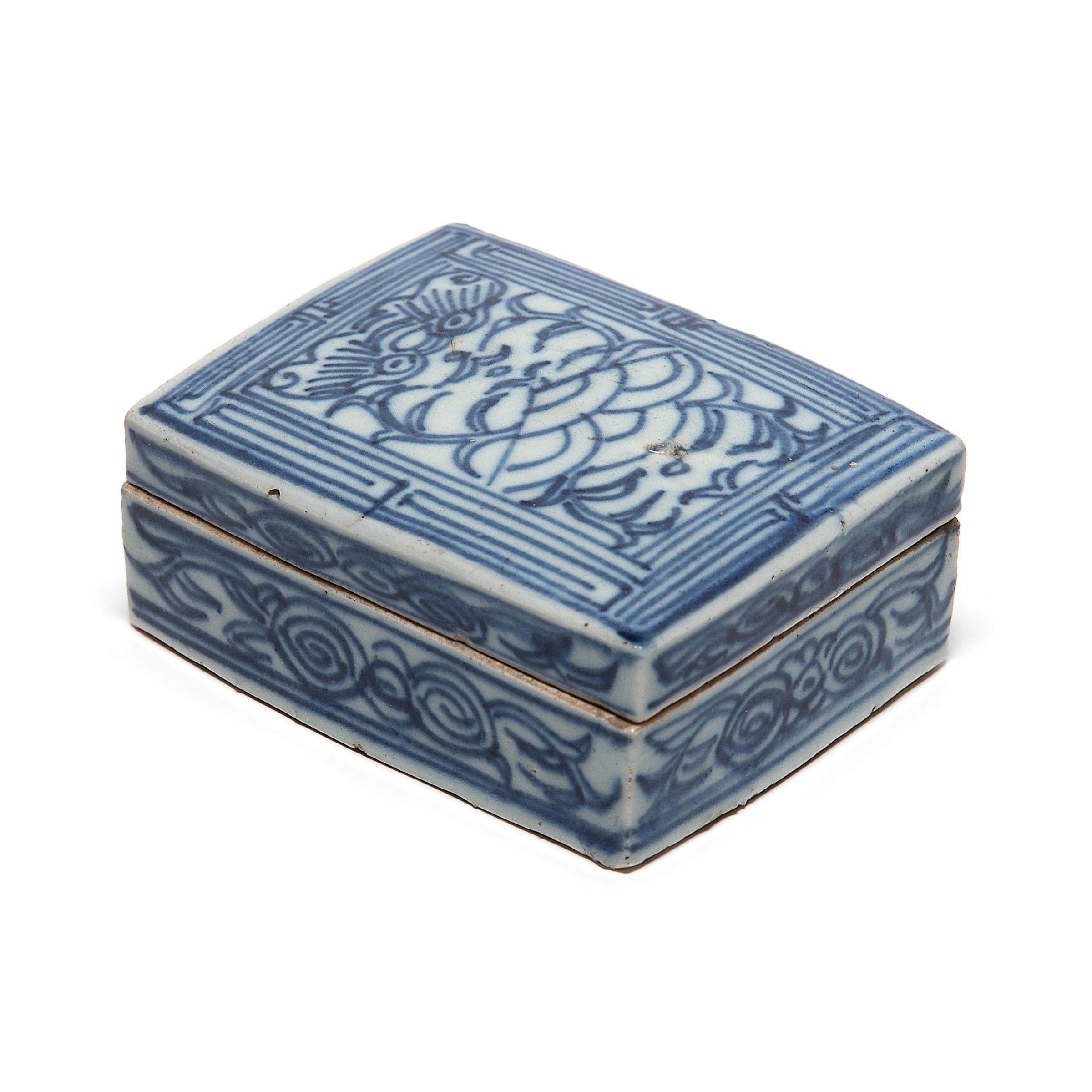 19th Century Chinese Blue and White Ink Box at 1stDibs | chinese ink box